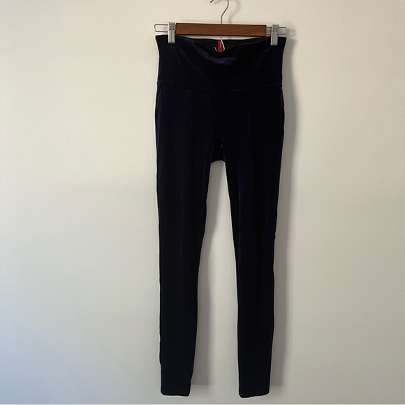 SPANX | Pants & Jumpsuits | Spanx Velvet Leggings Lapis Night Blue ...